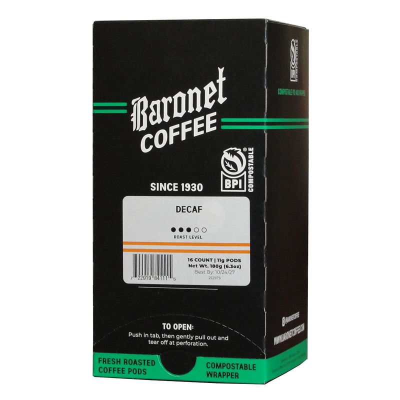 Baronet Compostable Decaf Coffee Pods