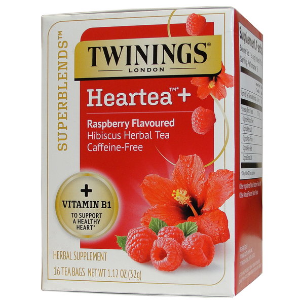 Twinings Superblends Heartea Plus Vitamin B1 Raspberry Hibiscus Herbal Tea