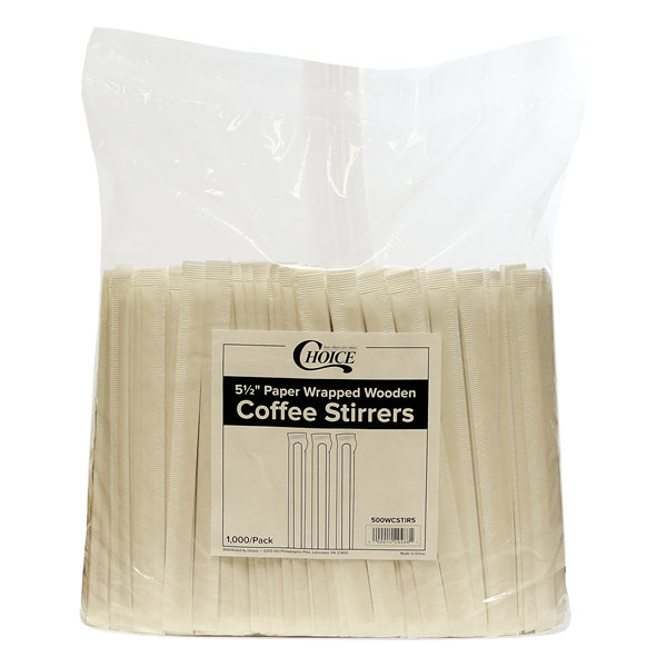 Coffee House Express: Wooden Coffee Stirrers - Individually Wrapped 1000ct