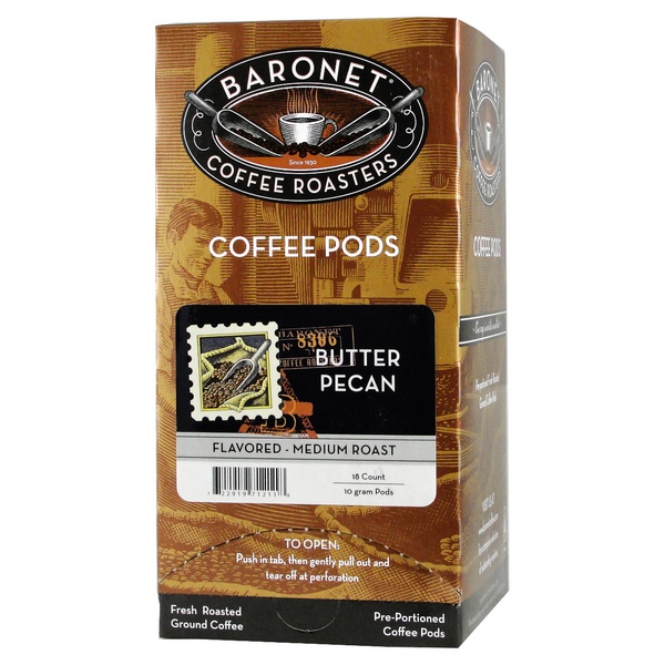 Baronet Butter Pecan Flavored Coffee Pods | Coffee House Express