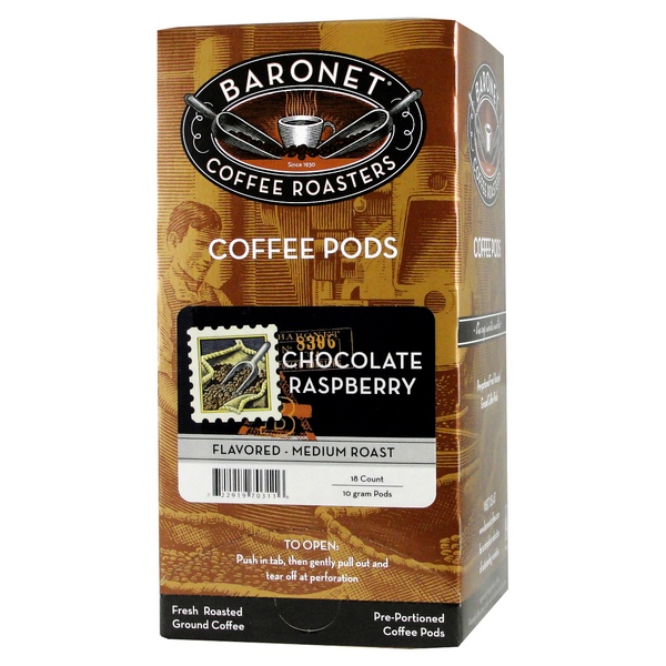Baronet Coffee | Chocolate Raspberry Coffee Pods | 18ct